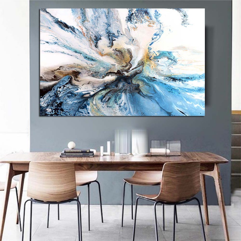 WANGART kolorowe Ocean duże abstrakcyjne plakat na płótnie sztuka ... WANGART kolorowe Ocean duże abstrakcyjne plakat na płótnie sztuka ...